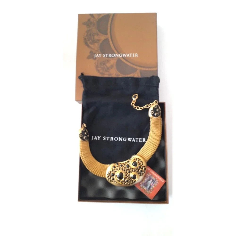 Jay Strongwater | Jewelry | Jay Strongwater Gold Tone Mesh Collar ...